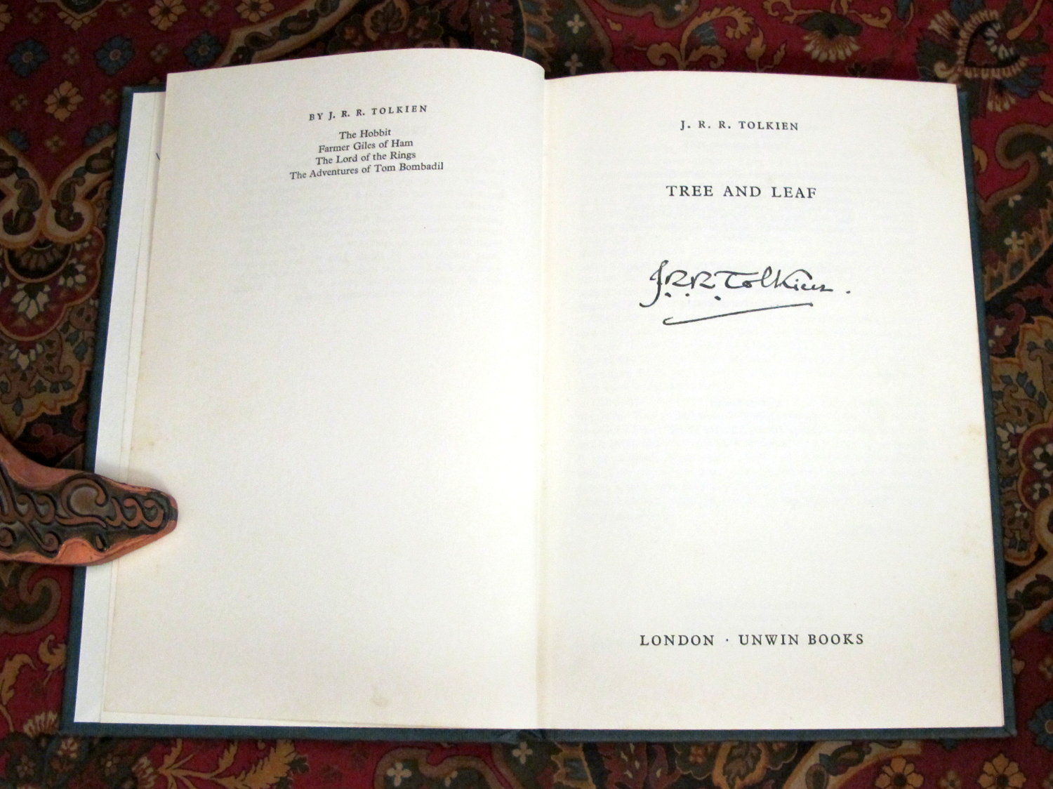 Tree and Leaf, Signed By J.R.R. Tolkien by Tolkien, J.R.R | Hard Cover ...