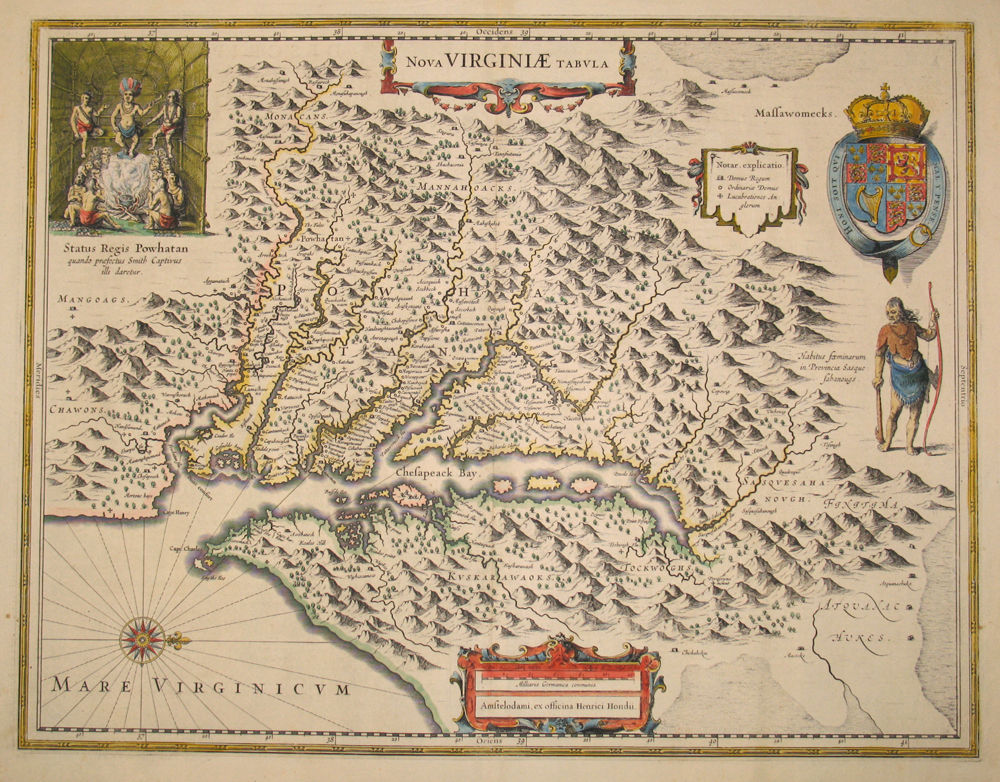 Nova Virginiae Tabula by Hondius, Henricus [Virginia] | 1665 | Hondius ...
