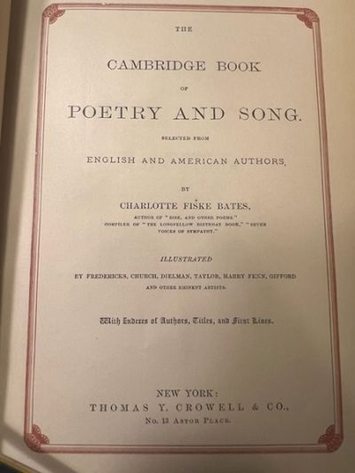 THE CAMBRIDGE BOOK OF POETRY AND SONG, SELECTED FROM ENGLISH AND ...