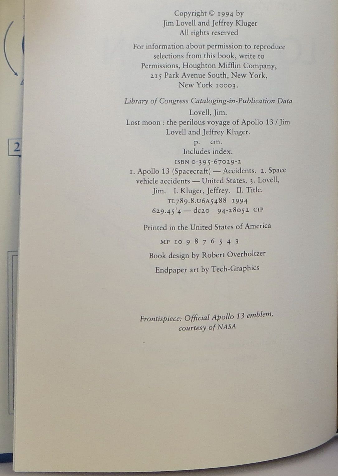 Lost Moon by Lovell, Jim & Kluger, Jeffrey | Hardcover | 1994 | Houghton Mifflin | Biblio