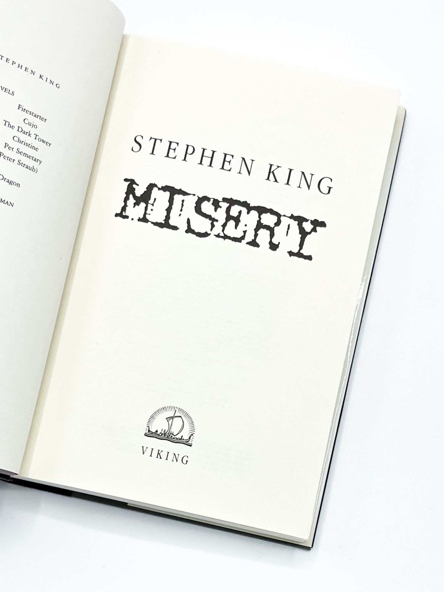 BIBLIO | MISERY by King, Stephen | Hardback | 1987 | Viking | 9780670813643