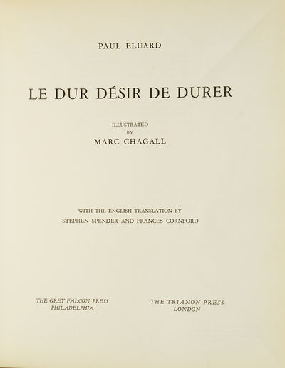 Le Dur Désir de Durer. The English translation is by Stephen Spender ...