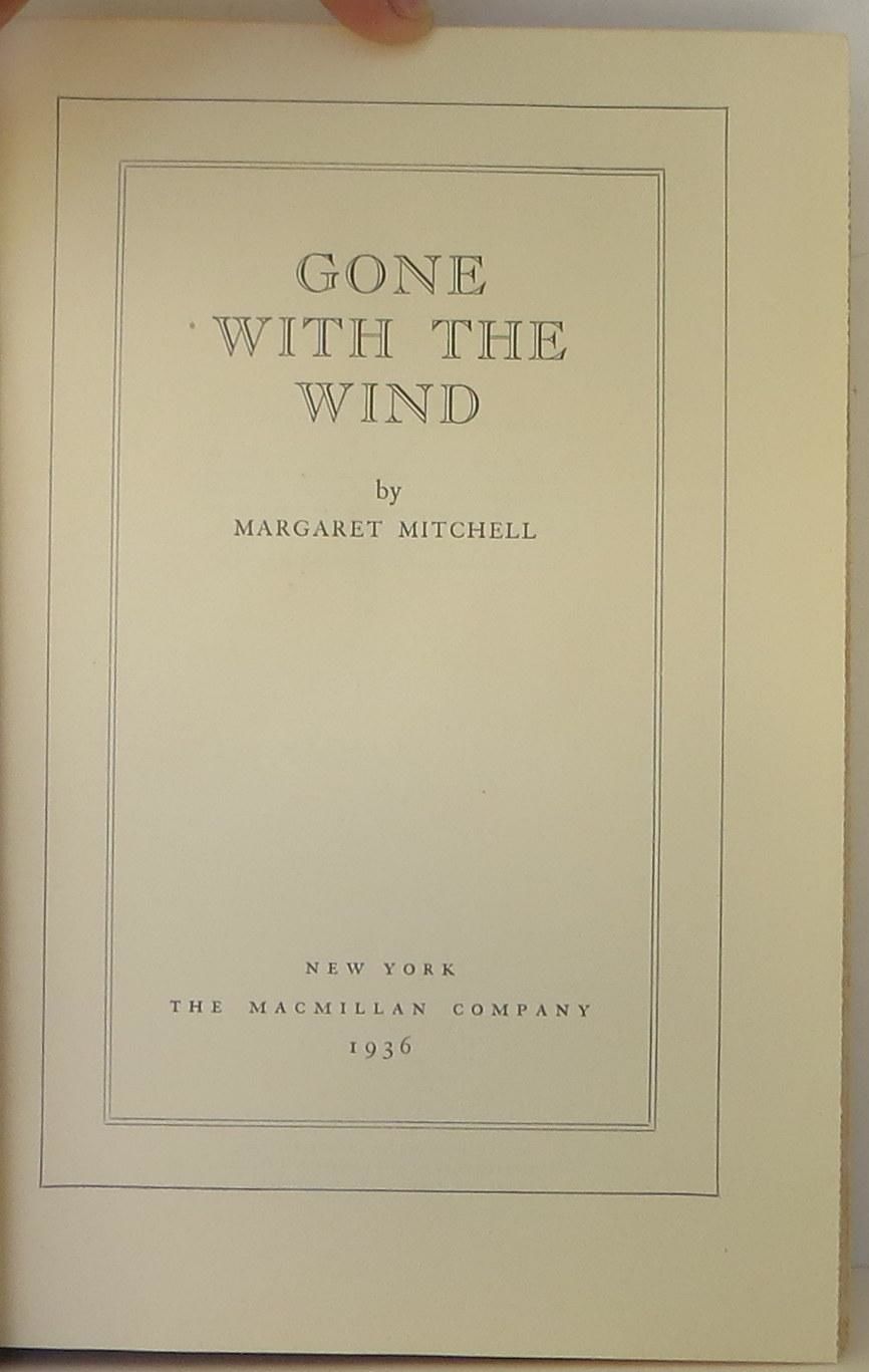 Gone with the Wind by Mitchell, Margaret | Hardcover | 1936 | MacMillan ...