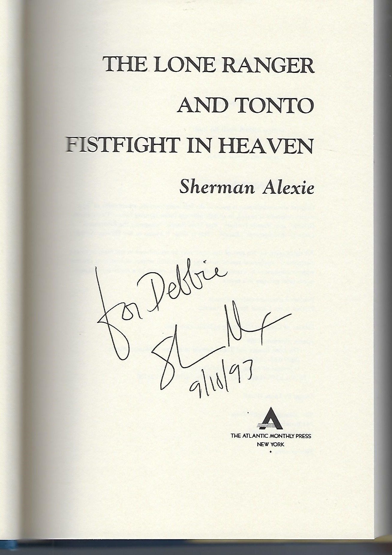 The Lone Ranger and Tonto Fistfight in Heaven by Alexie, Sherman ...