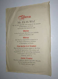 Resignation Broadside of Eli H. Wiel from Buckingham and Hecht, San ...