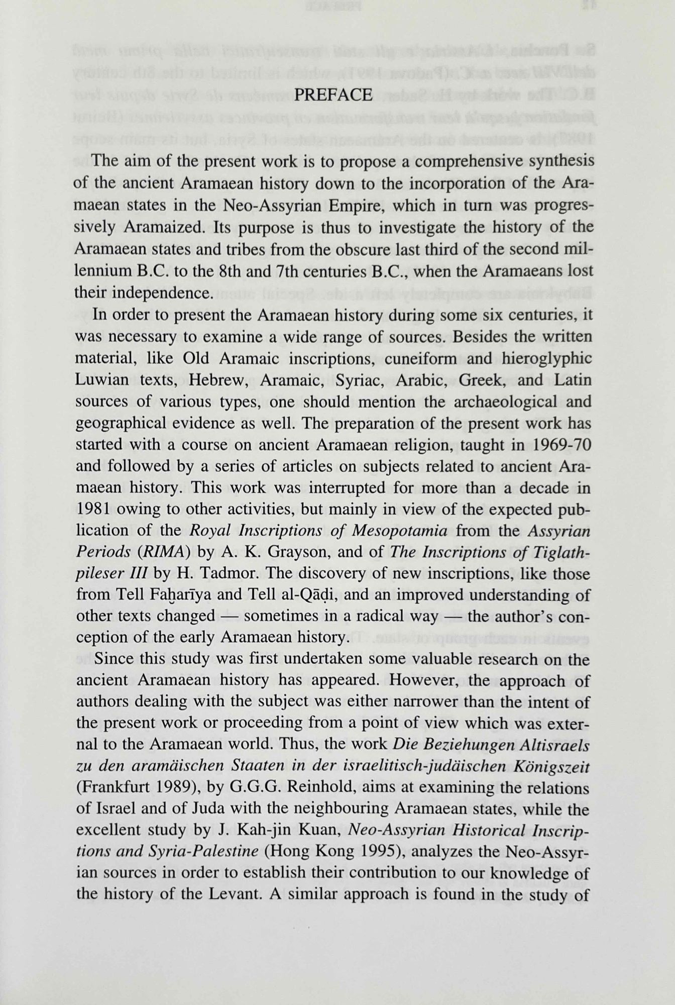 The Aramaeans. Their Ancient History, Culture, Religion by LIPINSKI ...