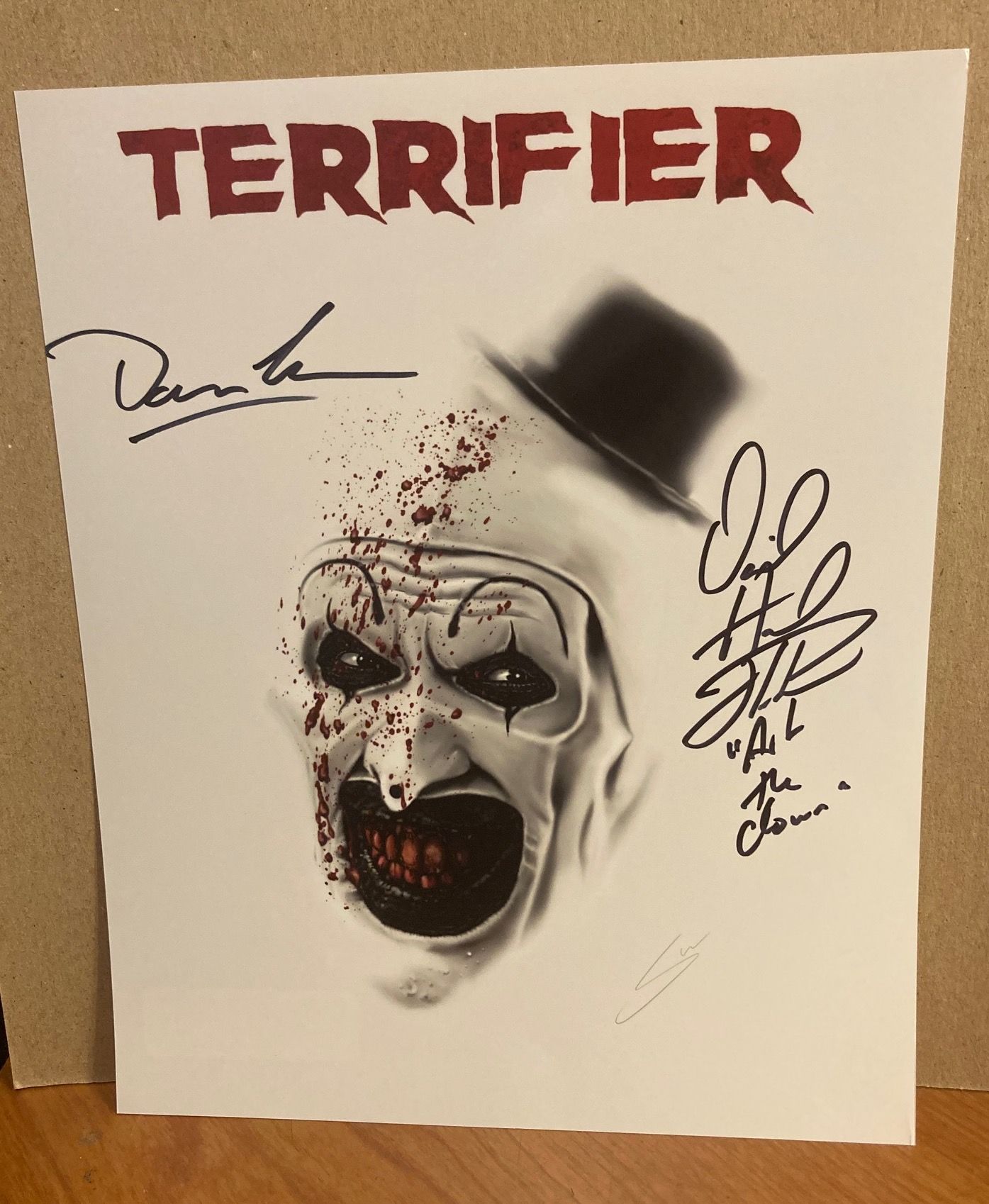 Terrifier Autograph. Director Damien Leone and Art the Clown David Howard Thornton. by ...