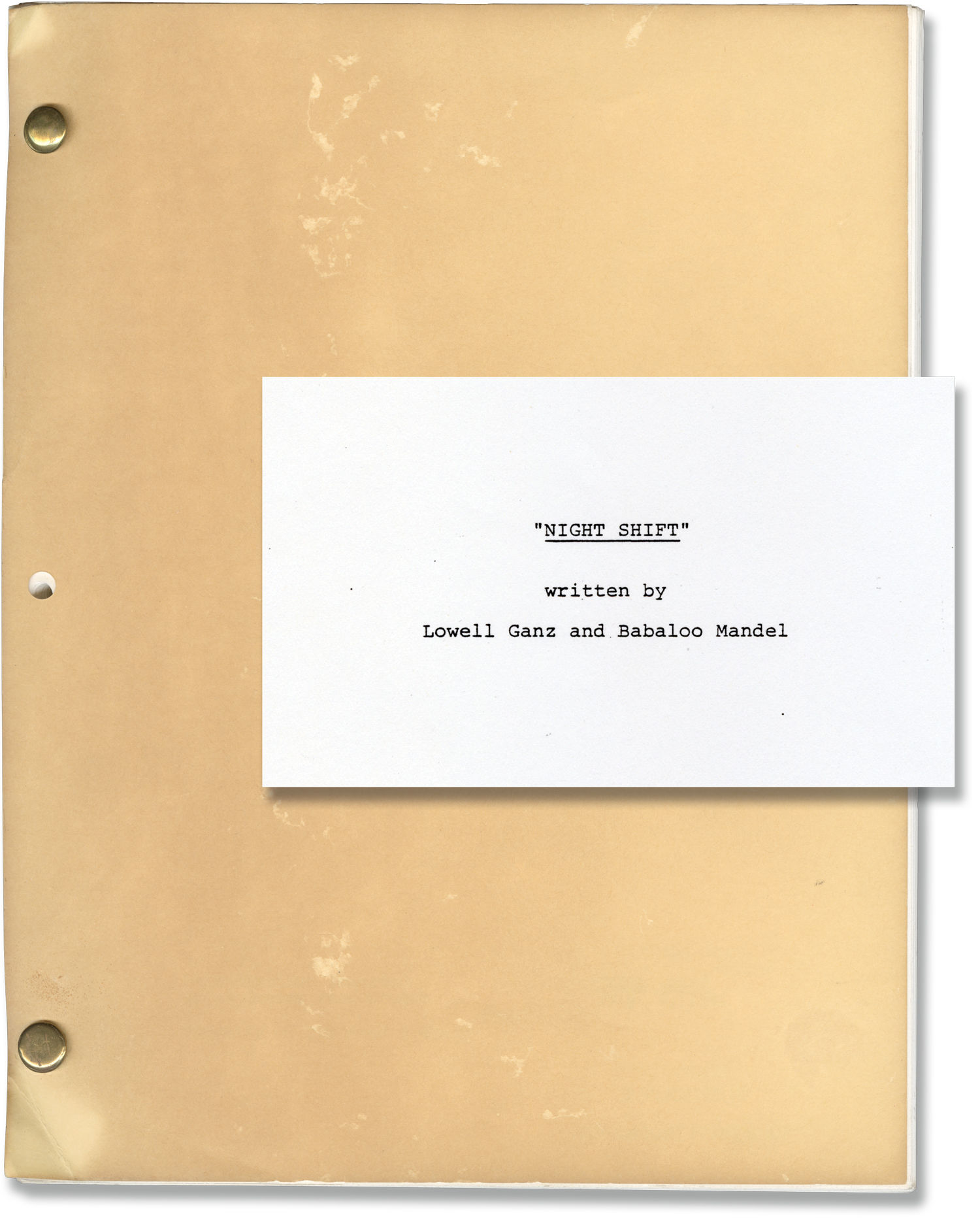 Night Shift (Original screenplay for the 1982 film) by Ron Howard ...