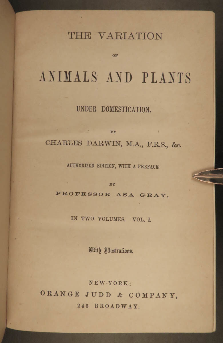 The variation of animals and plants under domestication by Charles DARWIN - First - 1868 - from ...