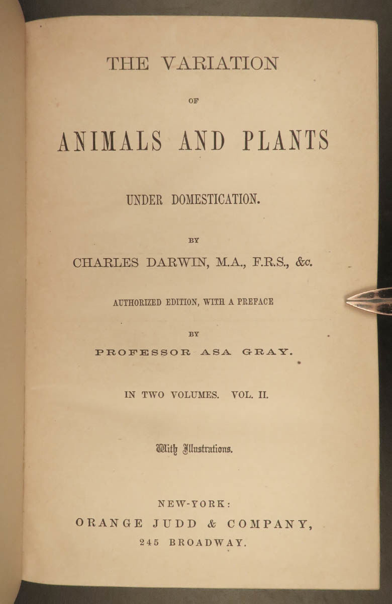 The variation of animals and plants under domestication by Charles ...