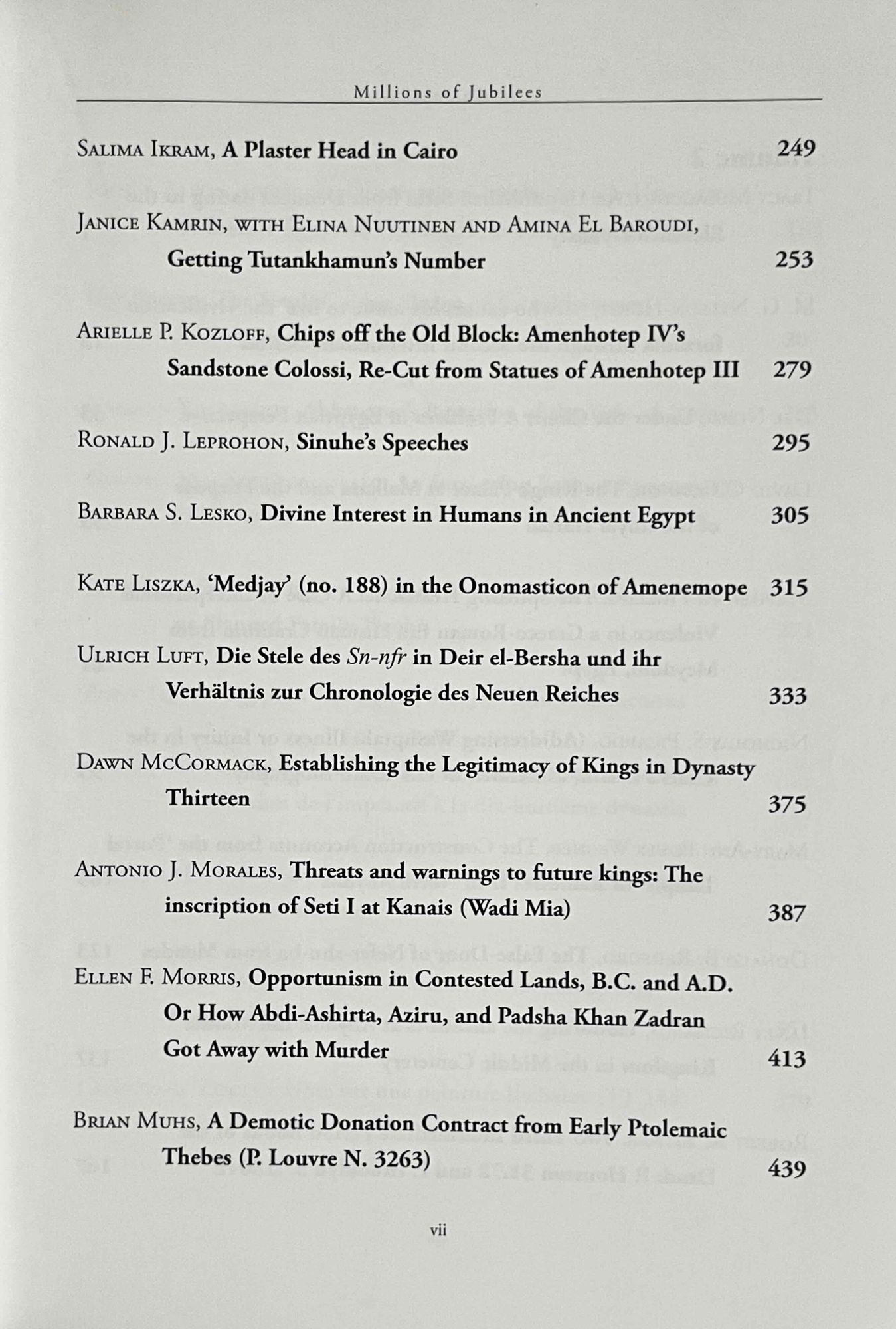 Millions of jubilees. Studies in honor of David P. Silverman. Vol. 1 ...