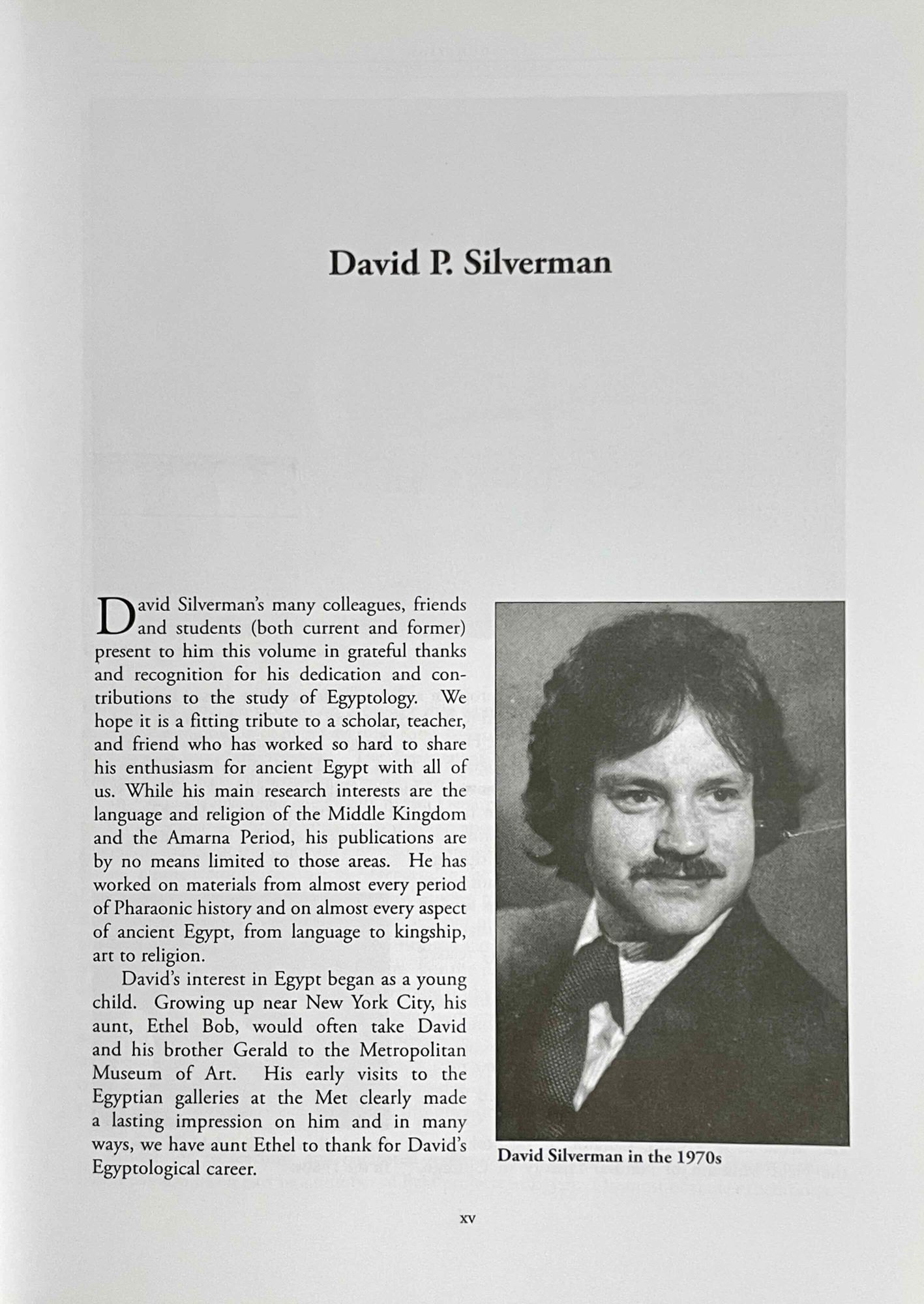 Millions of jubilees. Studies in honor of David P. Silverman. Vol. 1 ...