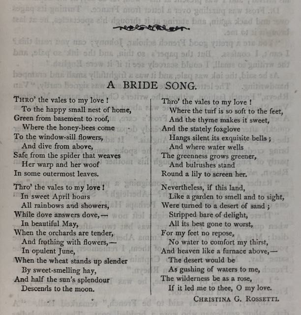 [Rossetti, Christina-First Appearance of Poem in Journal] "A Bride Song ...