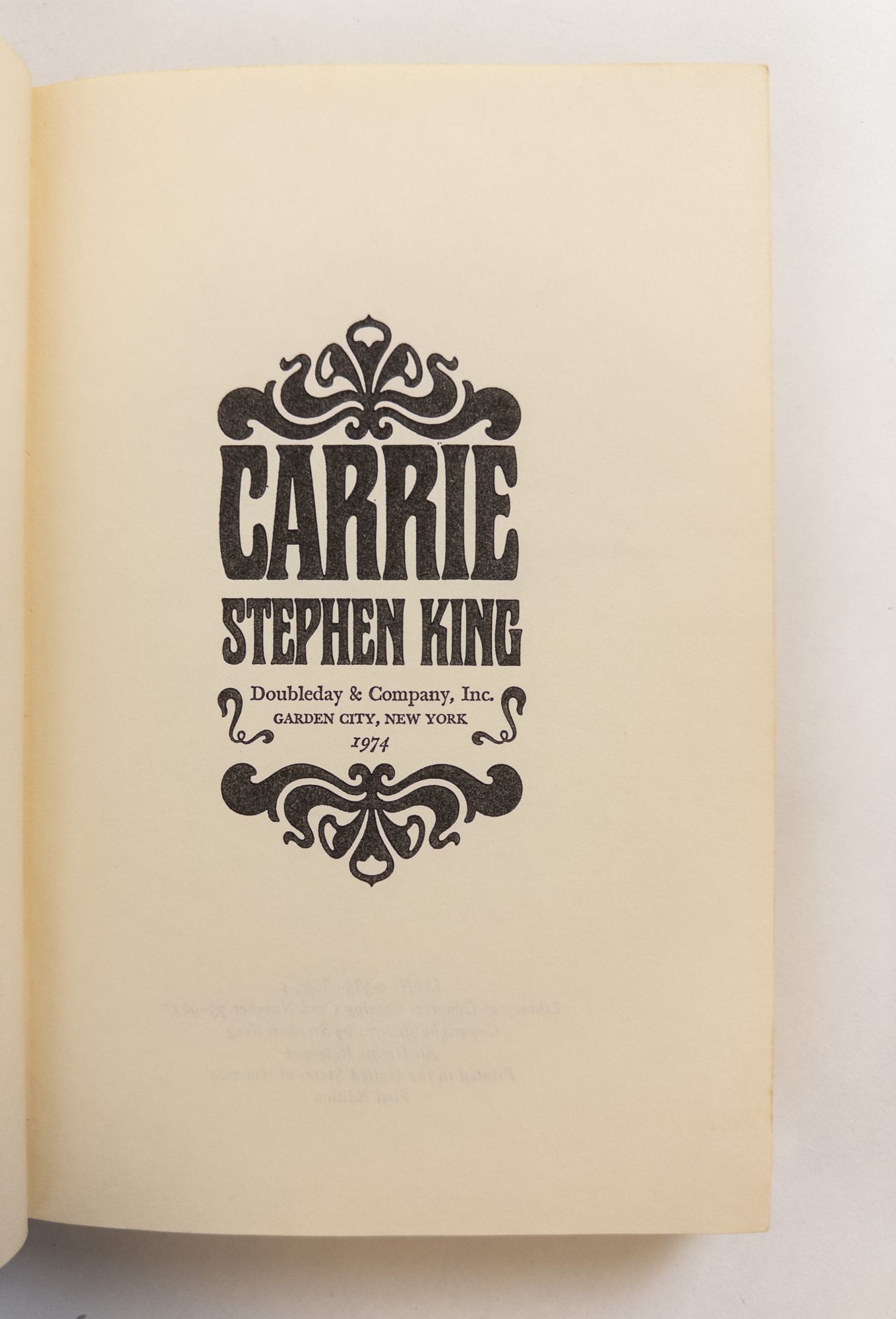 BIBLIO | CARRIE by King, Stephen | Hardcover | 1974 | Doubleday ...