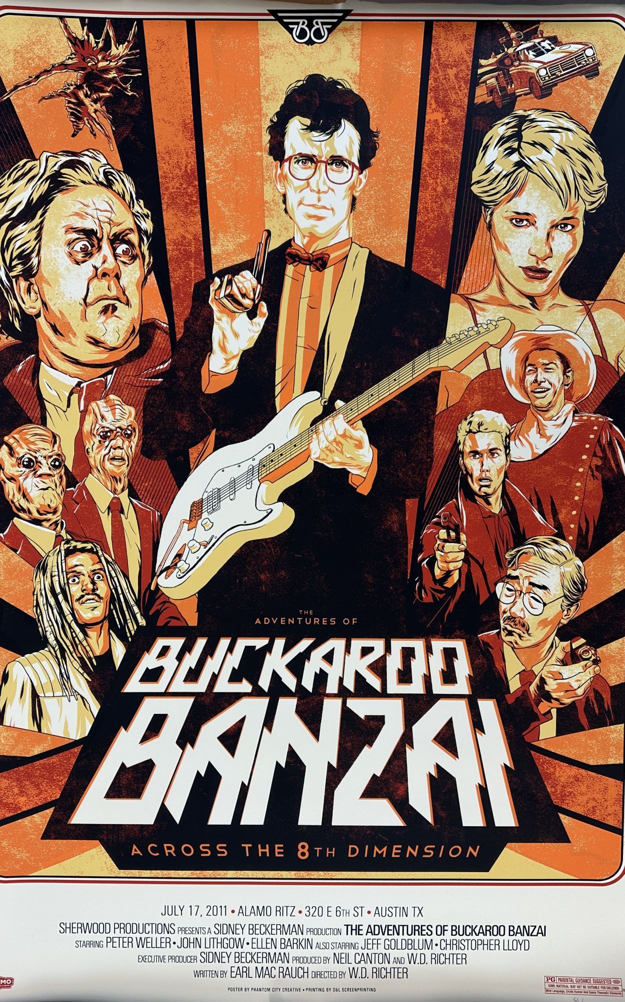 ORIGINAL "THE ADVENTURES OF BUCKAROO BANZAI" SCREEN PRINT MOVIE POSTER ...