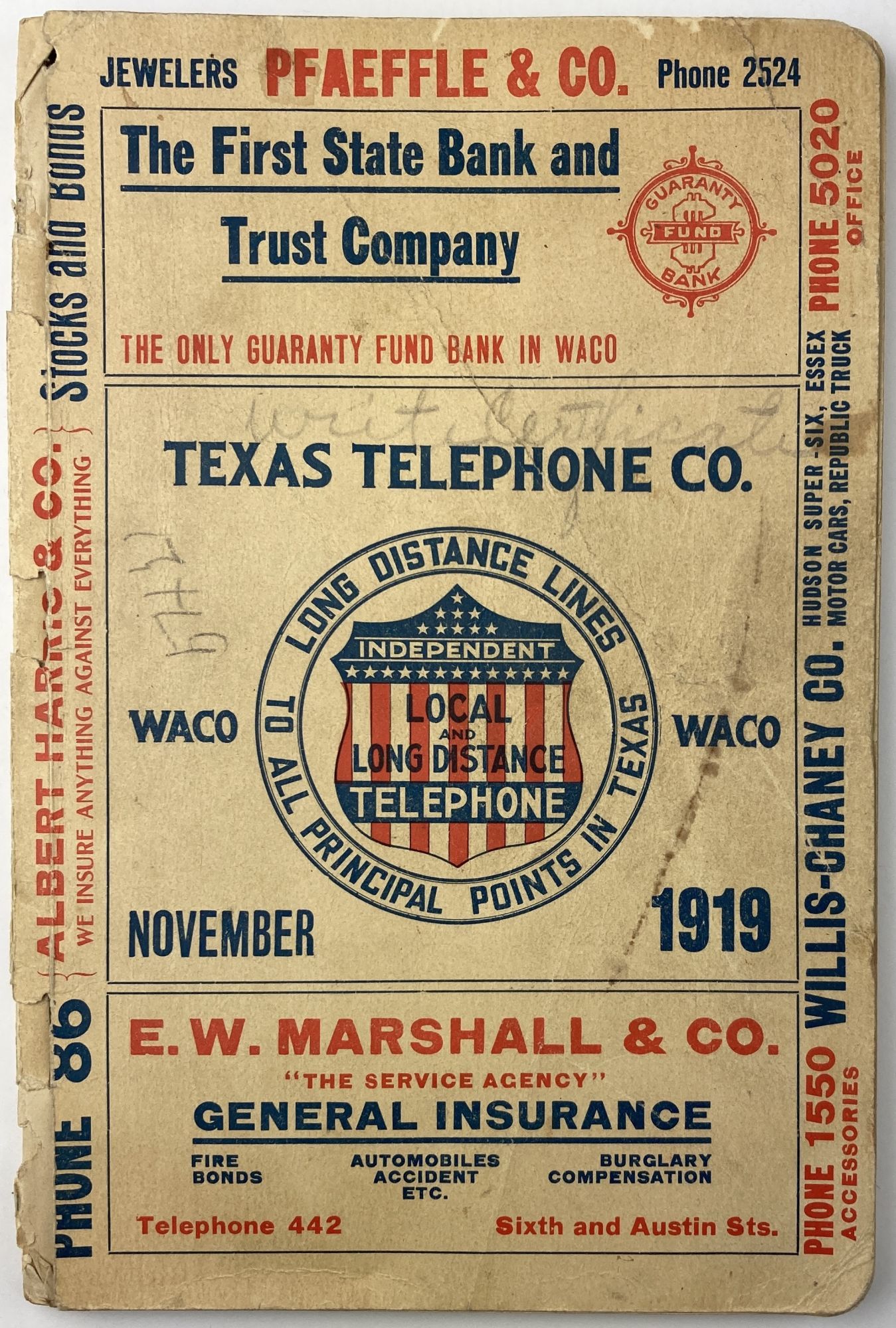 Texas Telephone Co. Waco. November 1919 by [Texas] | 1919 | Texas ...