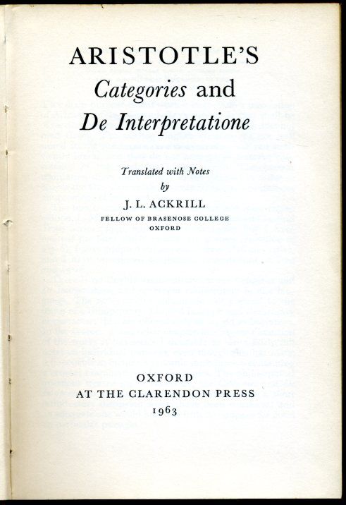 Aristotle’S Categories: Semantics And Ontological Analysis – FBYJMA