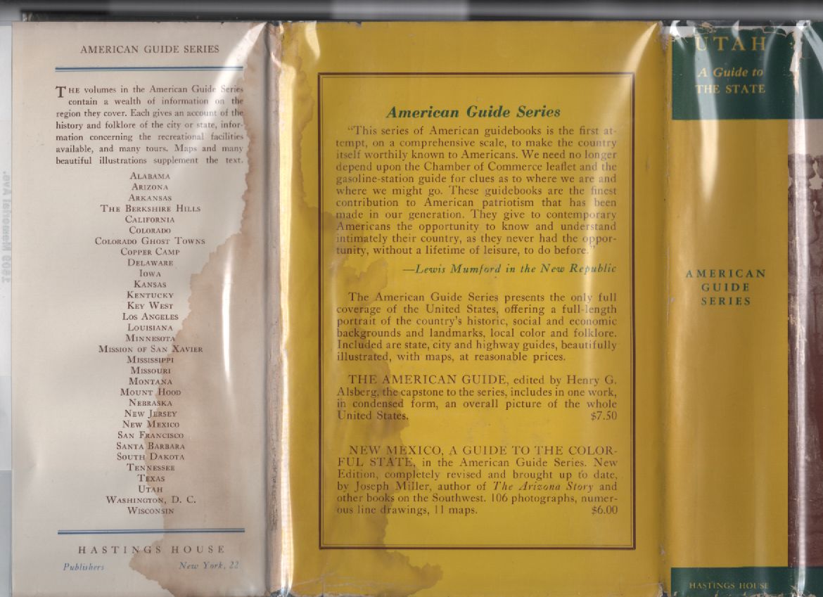 BIBLIO | Utah: A Guide to the State by WPA (Work Progress ...