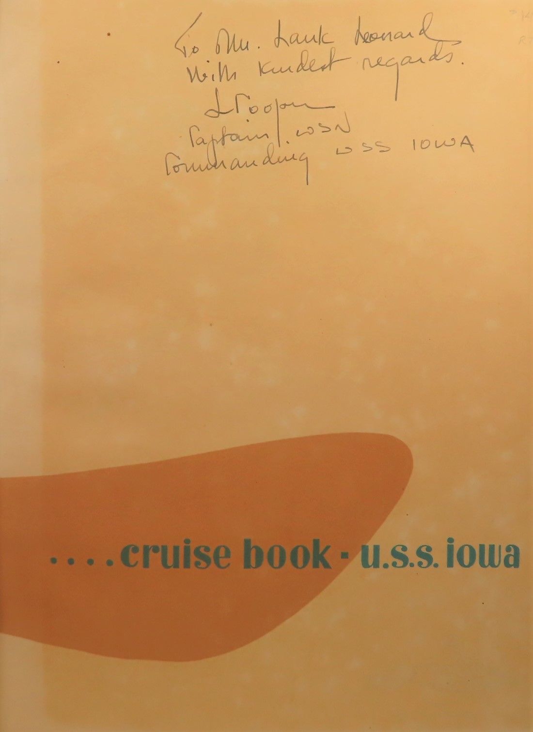 U.S.S. Iowa (BB61) Cruise Book 1951-1952 (INSCRIBED by Commanding ...