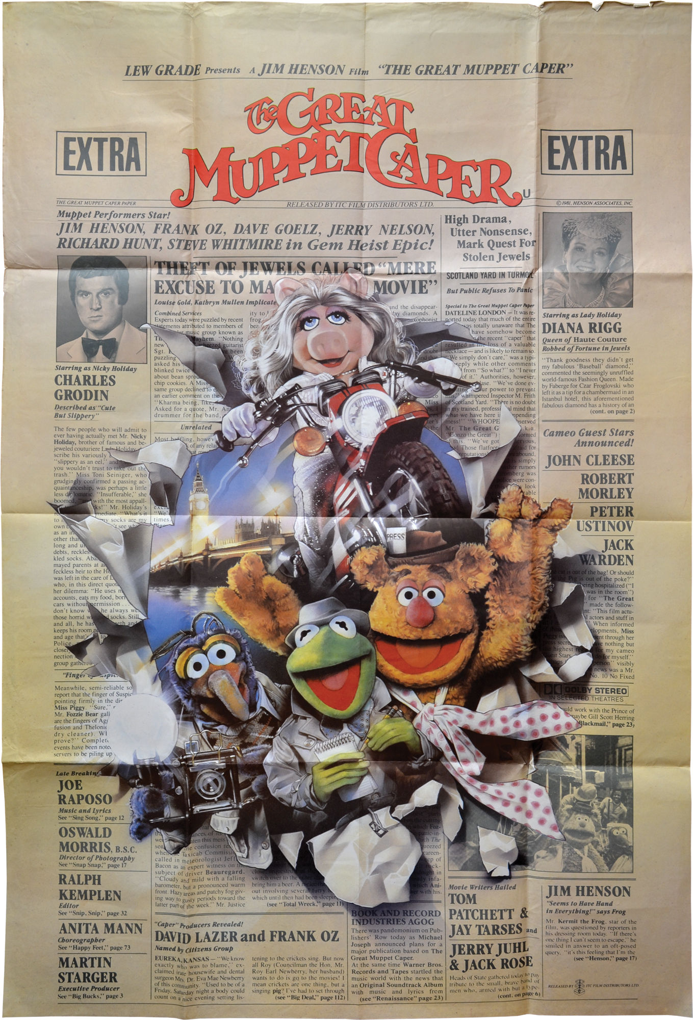 The Great Muppet Caper (Original British poster for the 1981 film) by ...