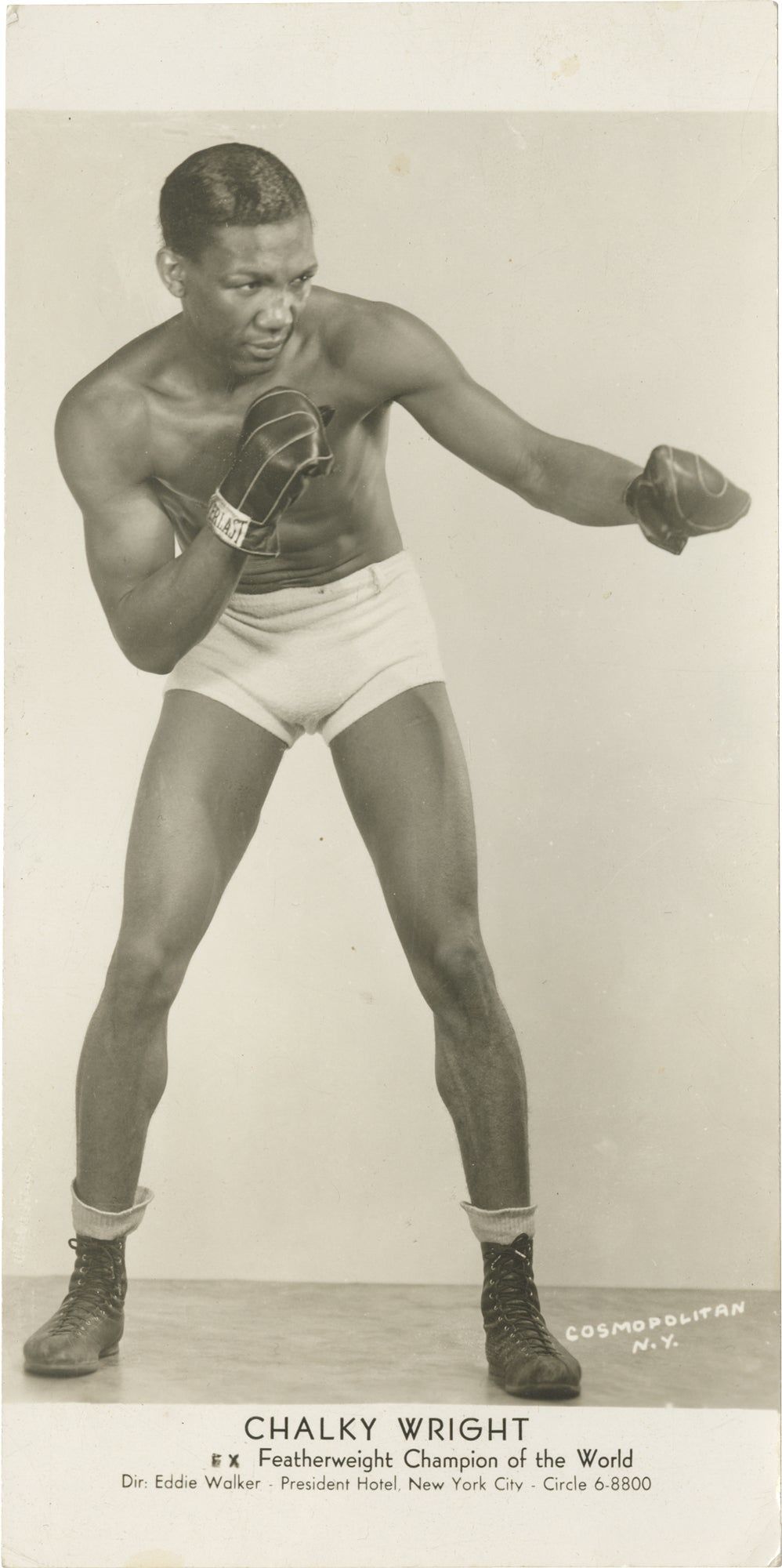 Original photograph of featherweight boxer Chalky Wright, circa 1940s by Albert "Chalky" Wright ...
