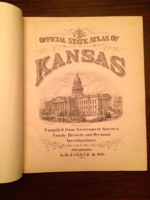 THE OFFICIAL STATE ATLAS OF KANSAS: by Everts, L. H | Hardcover | 1887 ...