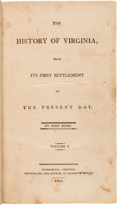 THE HISTORY OF VIRGINIA, FROM ITS FIRST SETTLEMENT TO THE PRESENT DAY ...