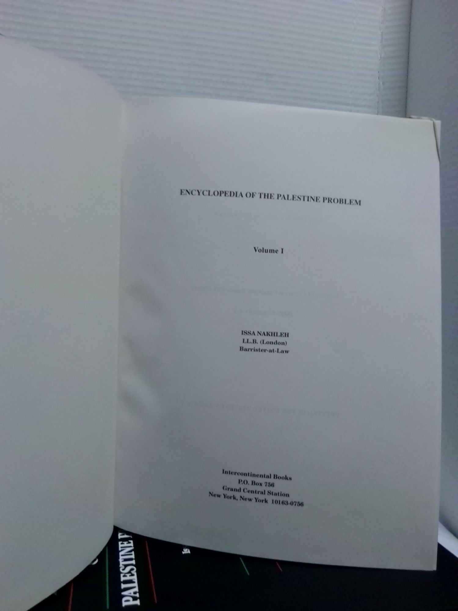 ENCYCLOPEDIA OF THE PALESTINE PROBLEM [TWO VOLUMES] by Nakhleh, Issa | Hardcover | 1991 ...