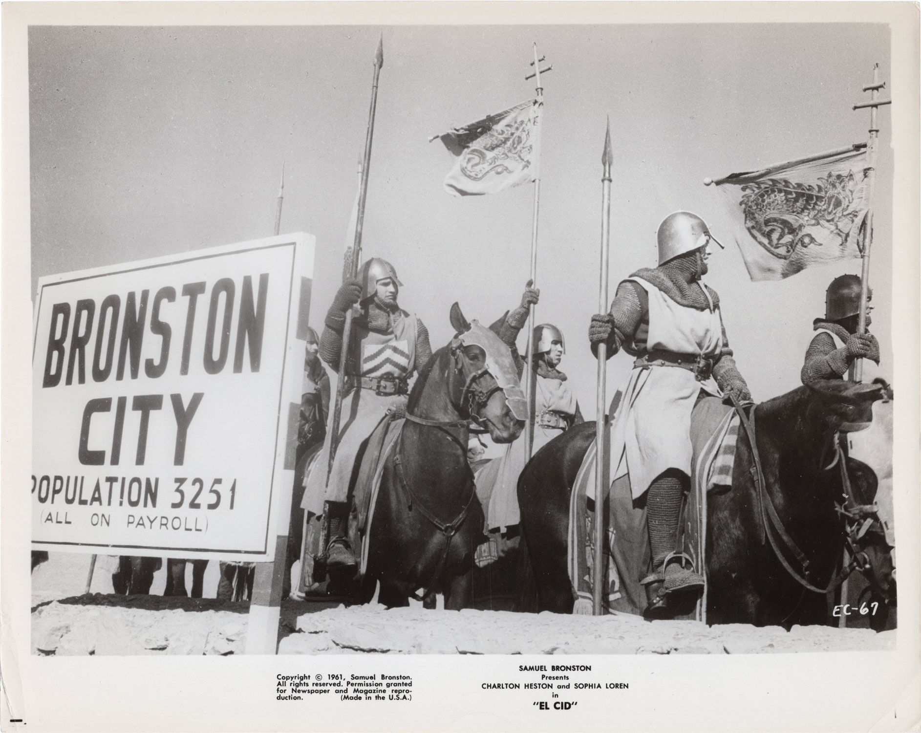 El Cid (Collection of eleven original photographs from the 1961 film ...