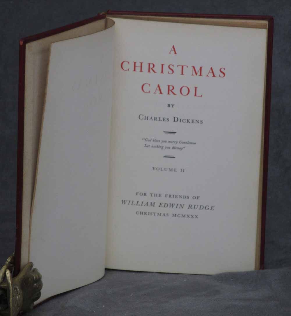 A Christmas Carol, complete in 2 volumes -- For the Friends of William ...