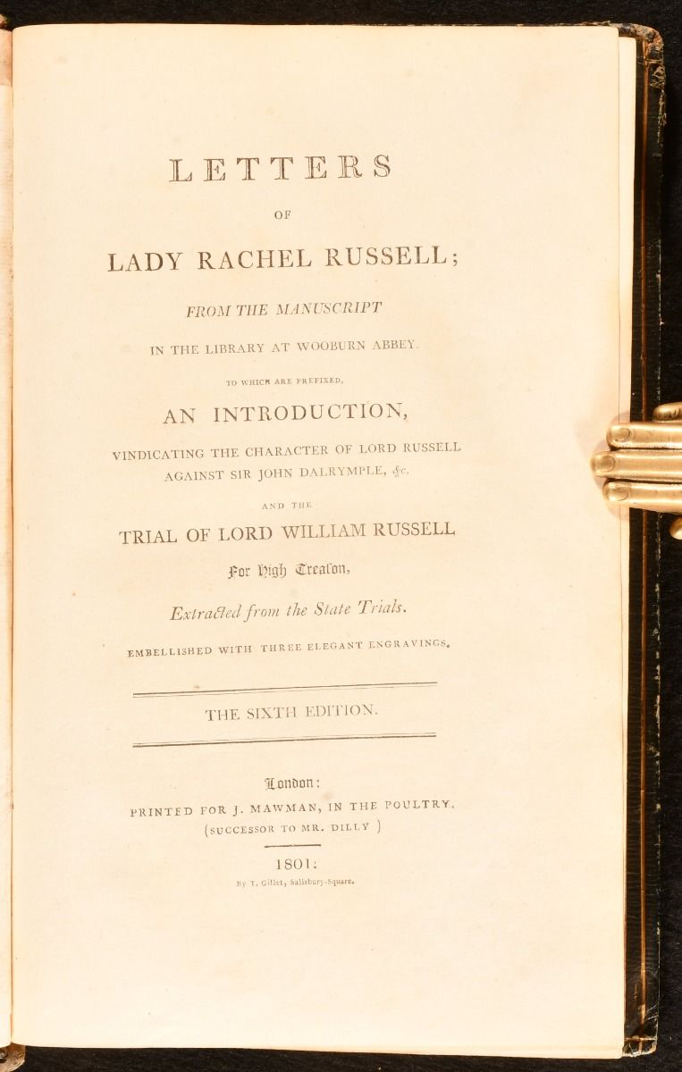Letters of Lady Rachel Russell; from the Manuscript in the Library at ...