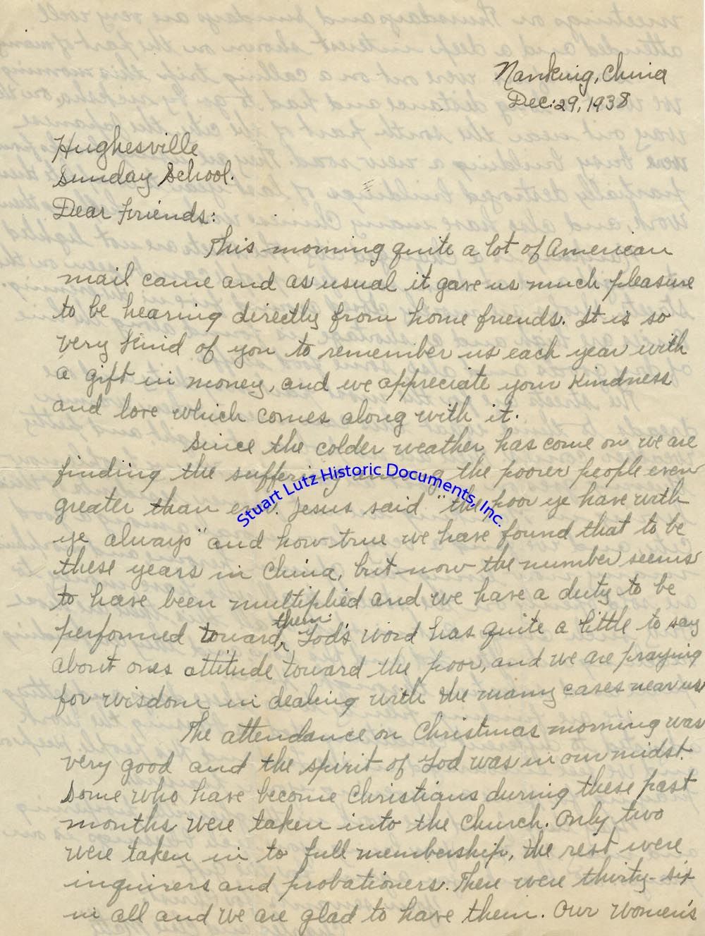 Three Letters From American Missionaries In Nanking One Year After The ...