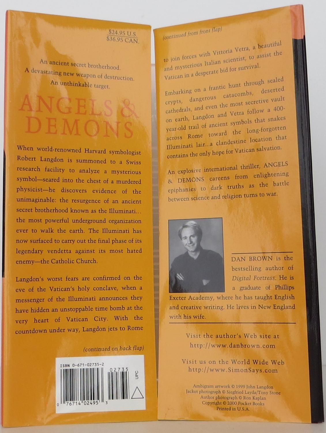 Angels & Demons (Robert Langdon) by Brown, Dan | Hardcover | 2000 | U.S ...