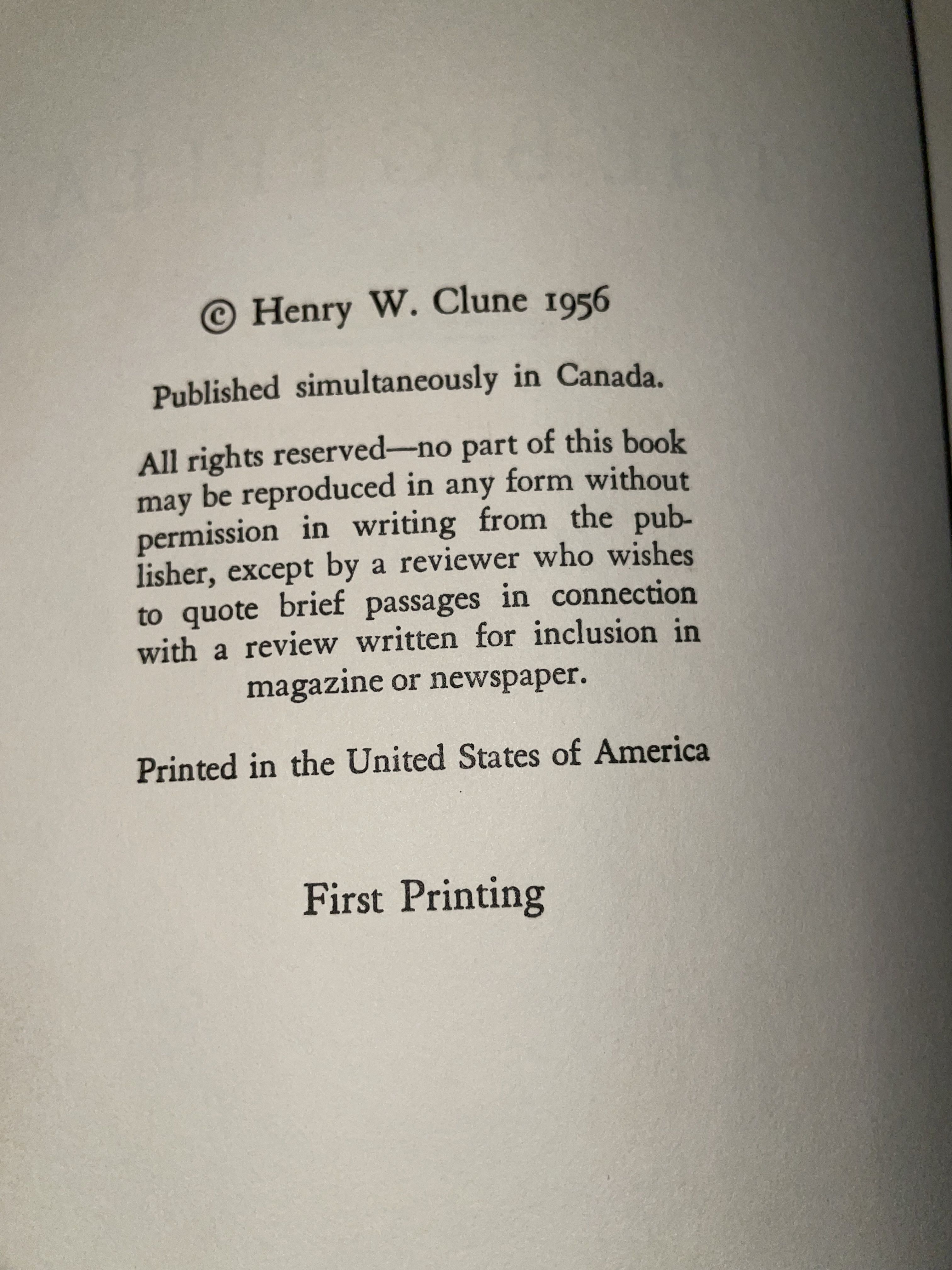 By His Own Hand by Henry W Clune - Hardcover - First Edition - 1952 ...