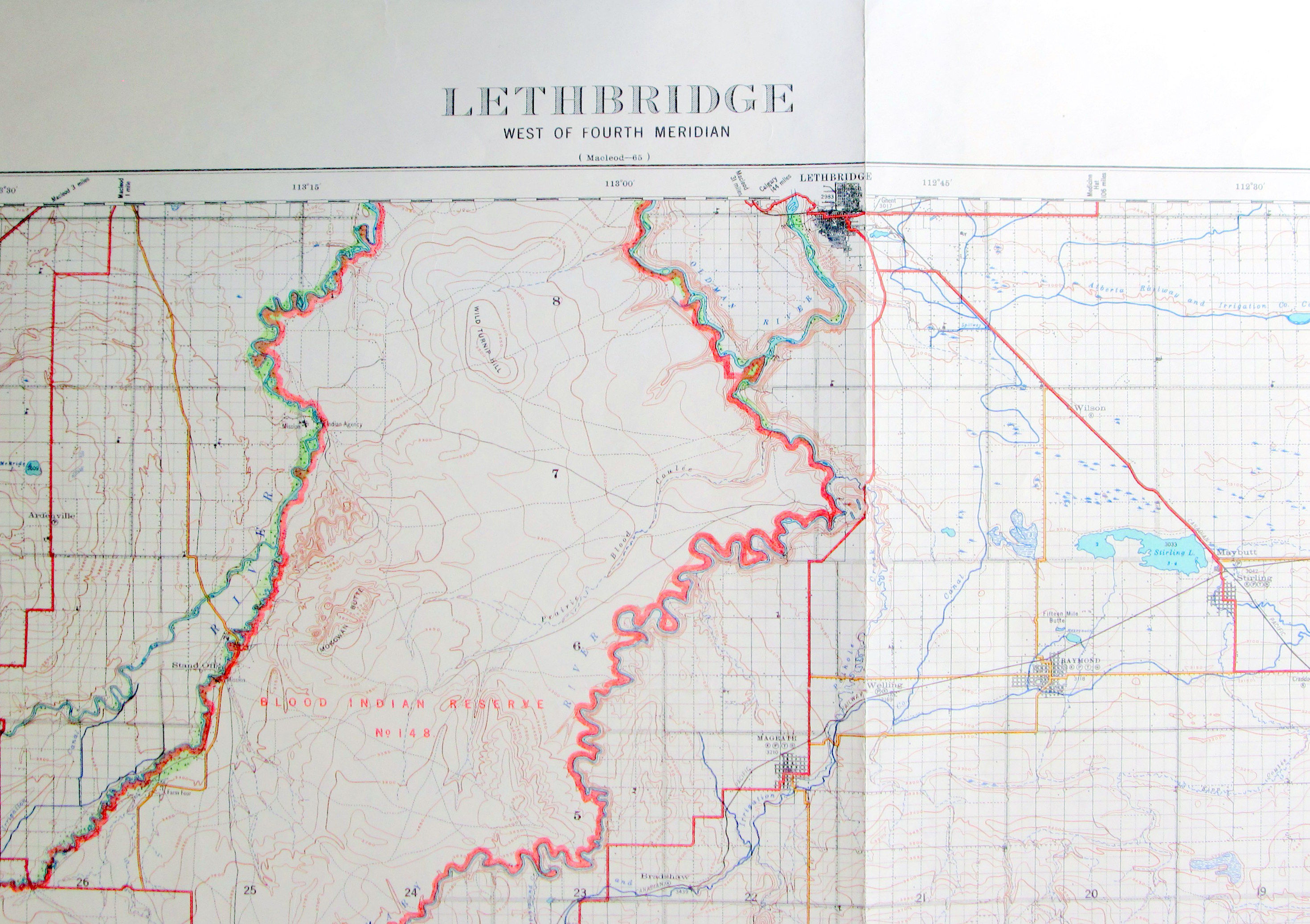 BIBLIO | Topographical Survey Map in Colour. Map No. 15 Lethbridge West ...