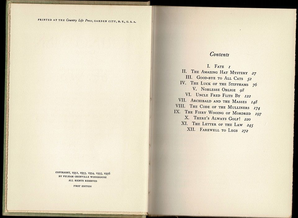 Young Men in Spats by Pelham Grenville "P G" Wodehouse (1881-1975 ...