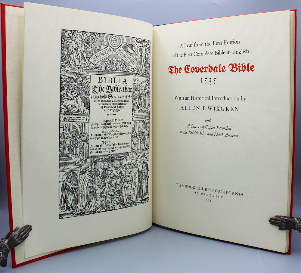 A Leaf from the First Edition of the First Complete Bible in English ...