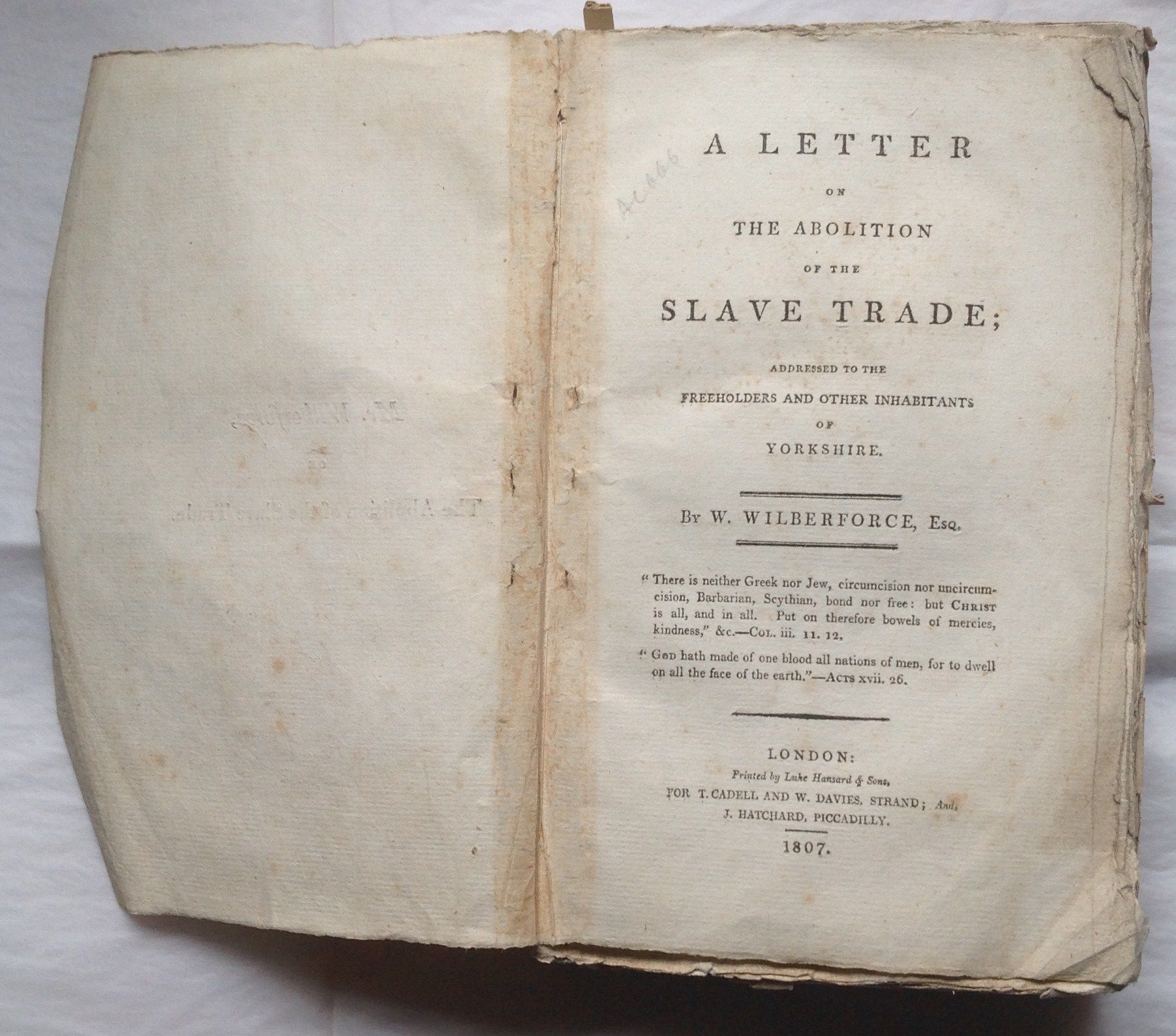 A Letter on the Abolition of the Slave Trade; Addressed to the ...