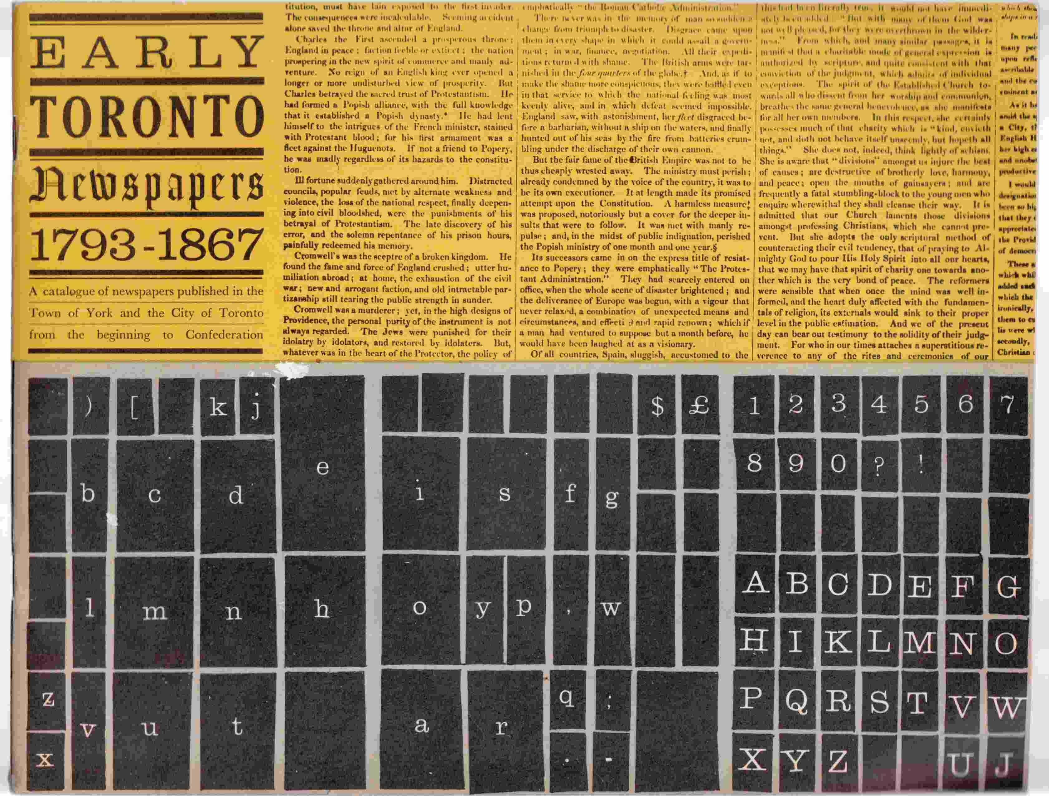 Early Toronto Newspapers 1793-1867 by Firth, Edith G | Softcover | 1963 ...