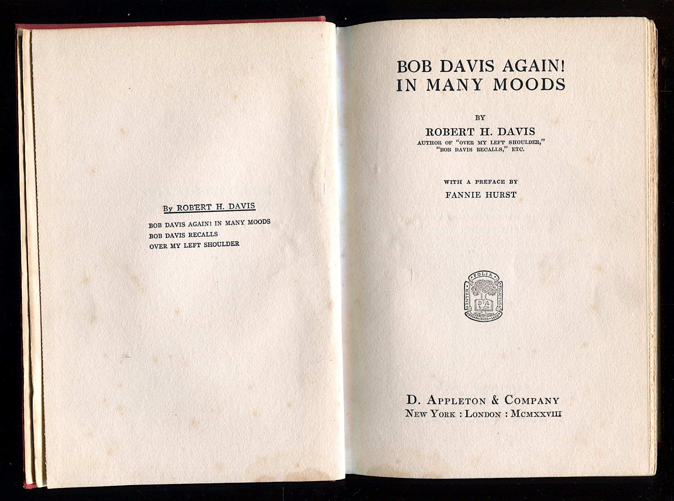 Bob Davis Again in Many Moods by Robert H. Davis | 1928 | D. Appleton ...