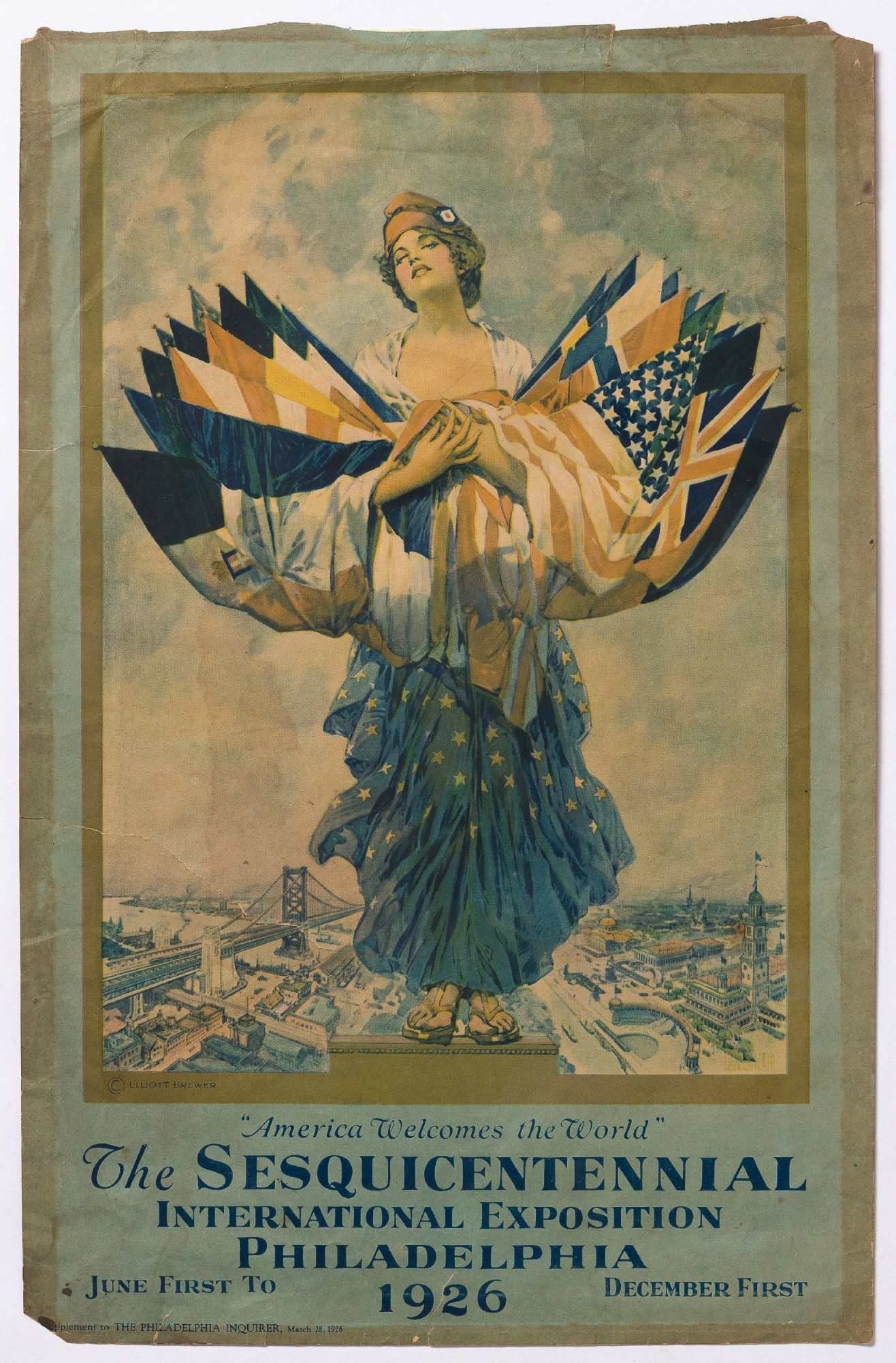 [Broadside]: "America Welcomes the World" The Sesquicentennial ...