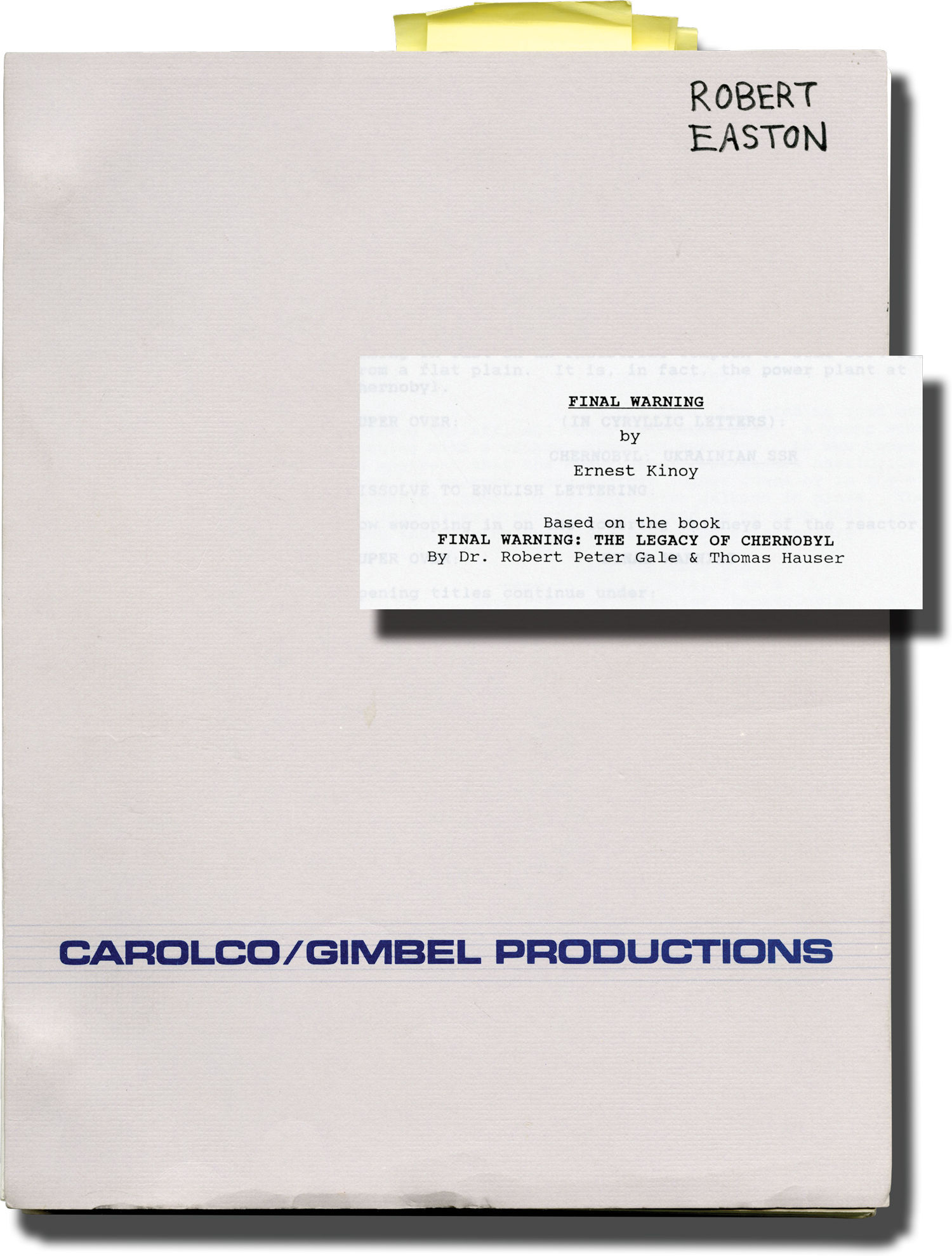 Chernobyl: The Final Warning [Final Warning] (Original teleplay script ...