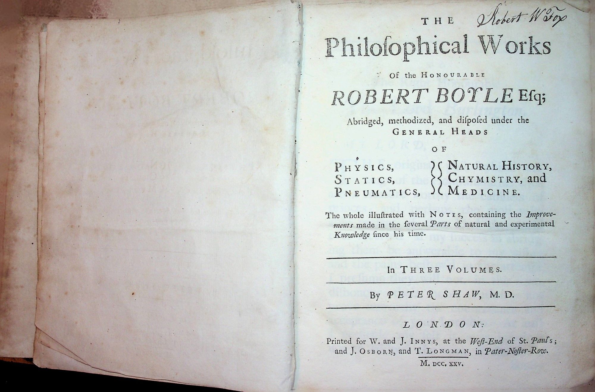 BIBLIO | The Philosophical Works of the Honourable Robert Boyle, Esq ...