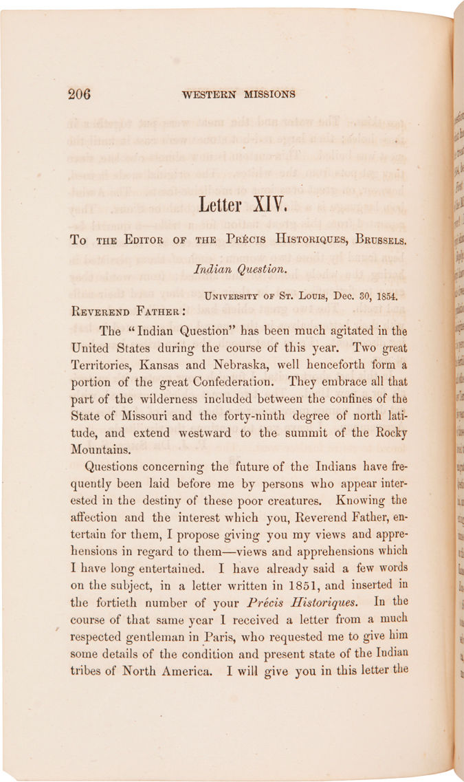WESTERN MISSIONS AND MISSIONARIES: A SERIES OF LETTERS... by De Smet ...