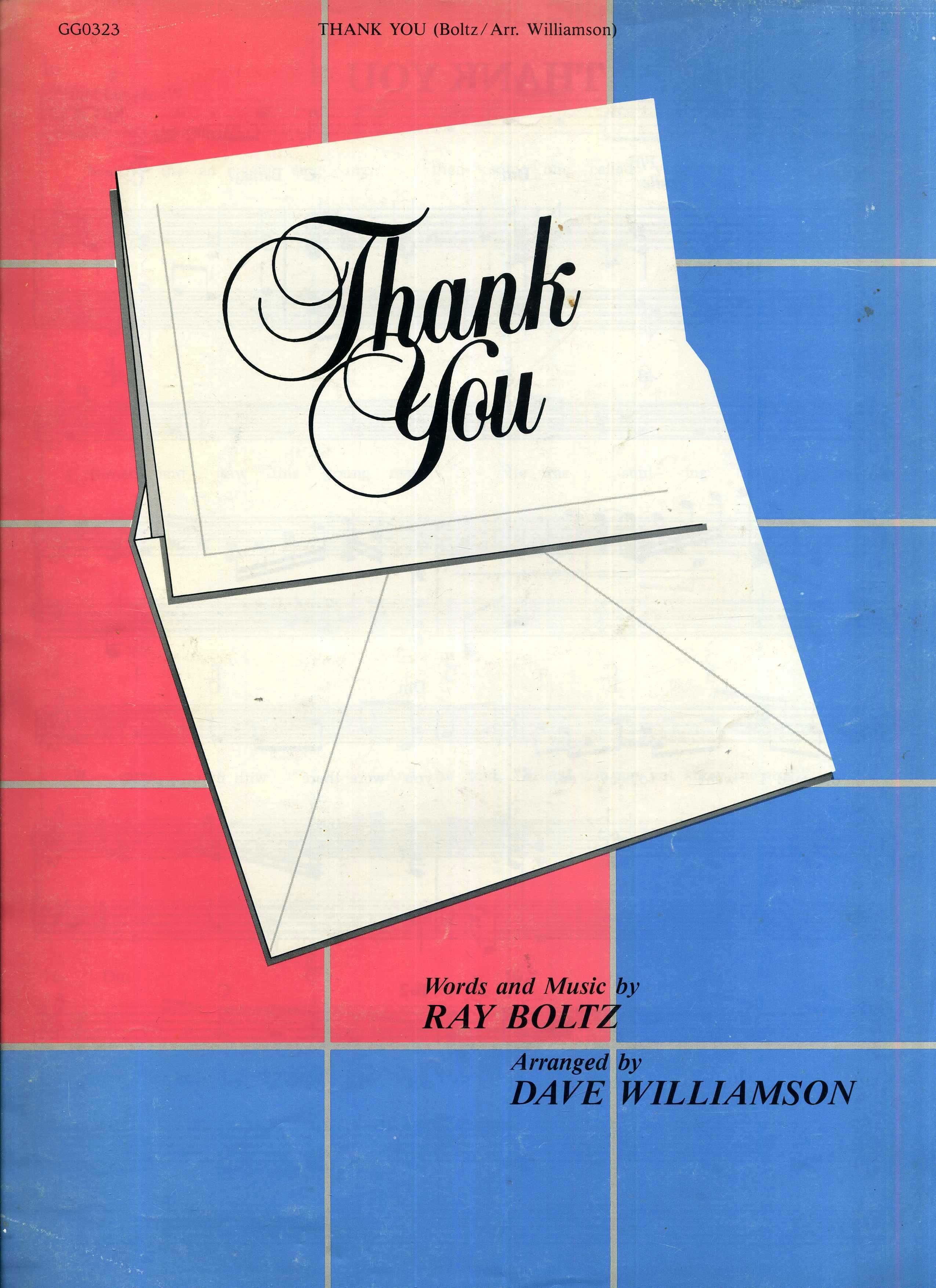 Thank You Sheet Music with Piano Accompaniment and Guitar Chords by Ray ...