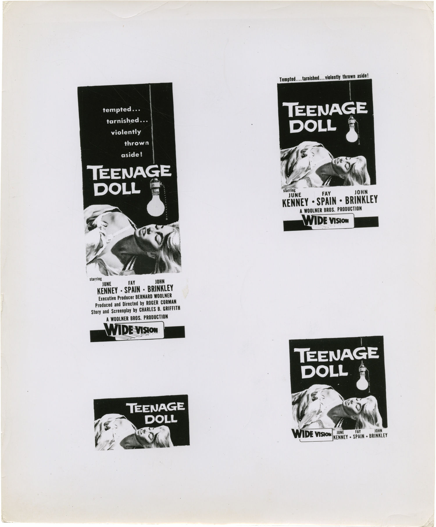 Teenage Doll (Four original photographs from the 1957 film) by Roger ...