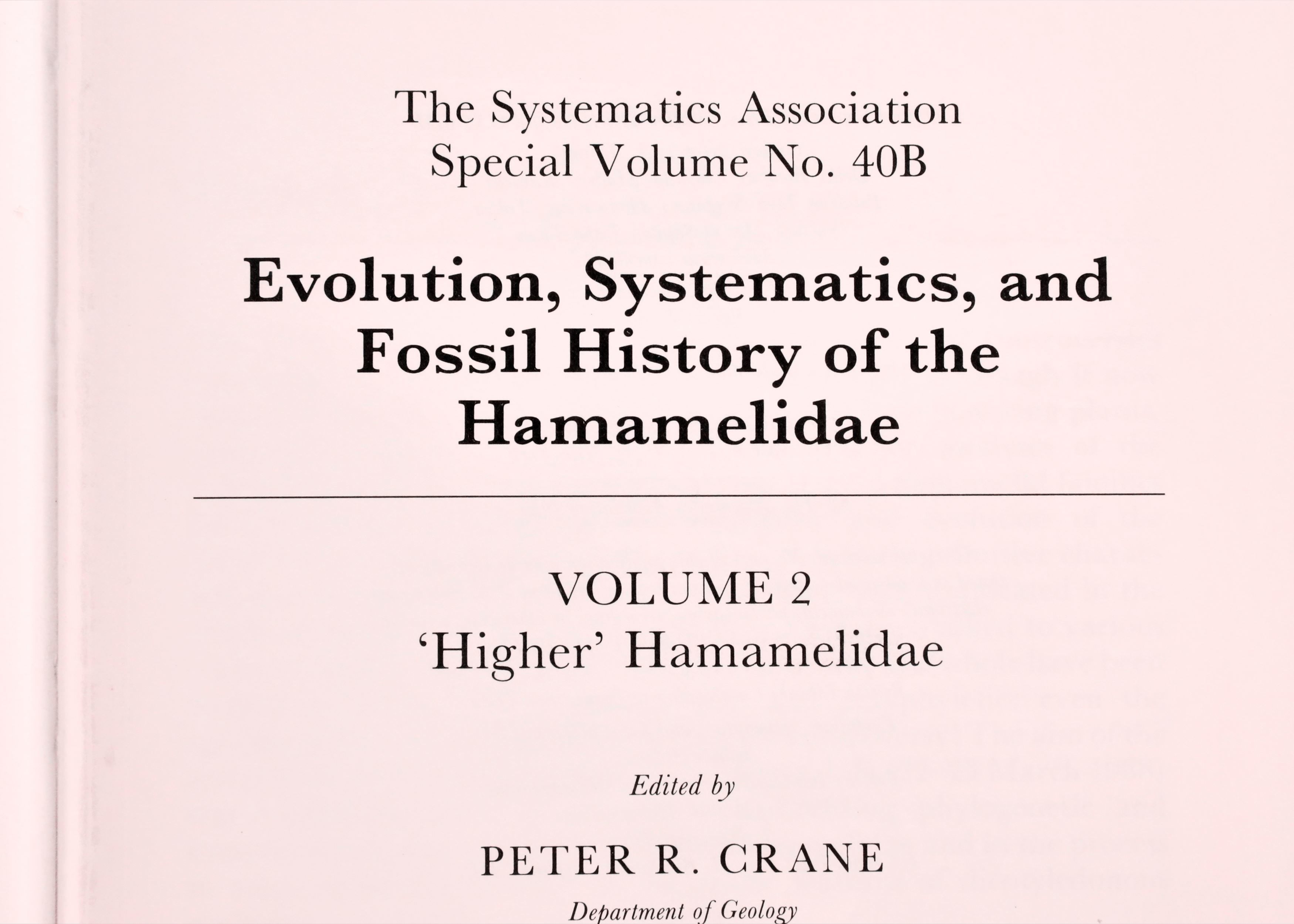 BIBLIO | Evolution, Systematics, and Fossil History of the Hamamelidae ...