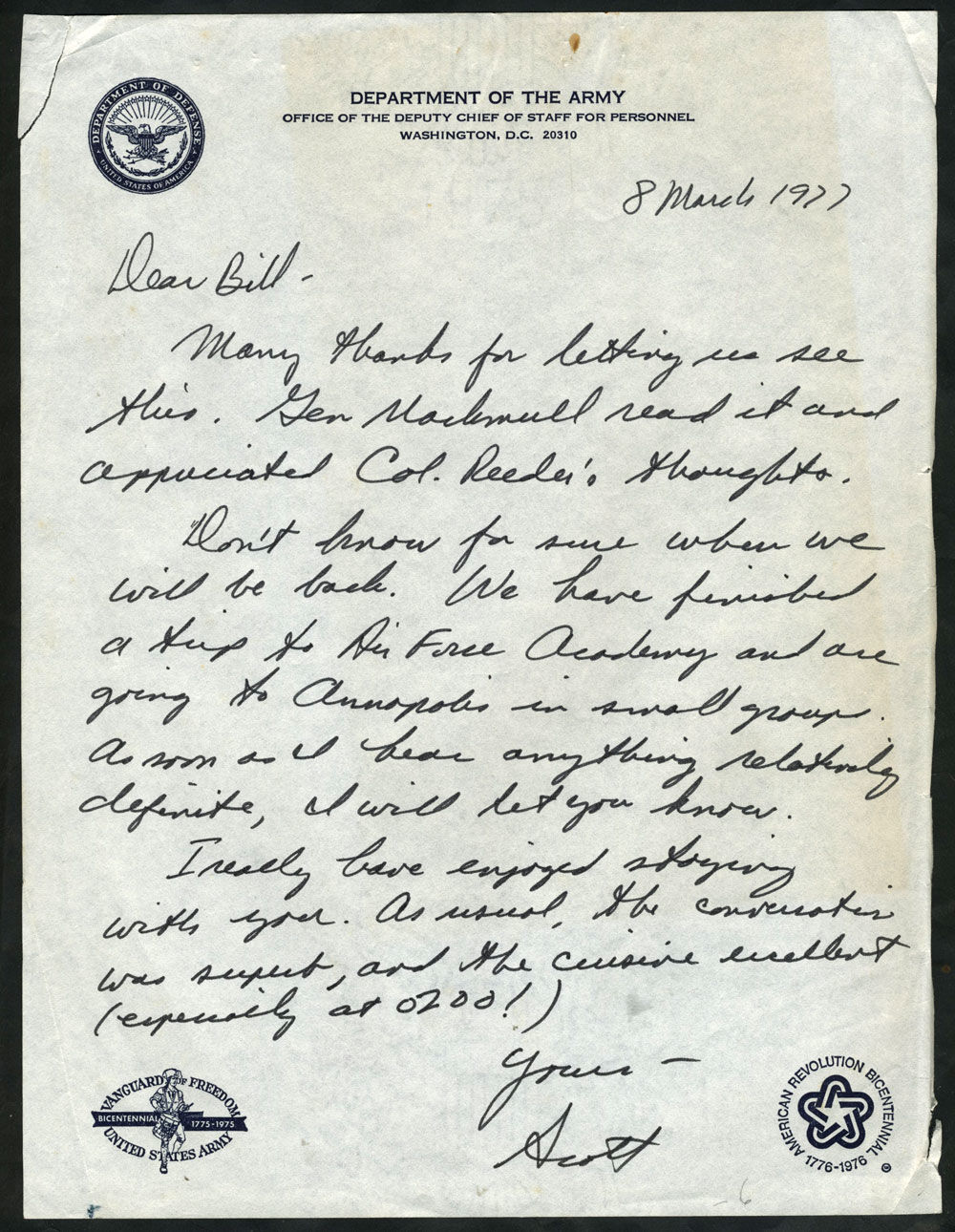 Report to the Secretary of the Army By the Special Commission on the ...