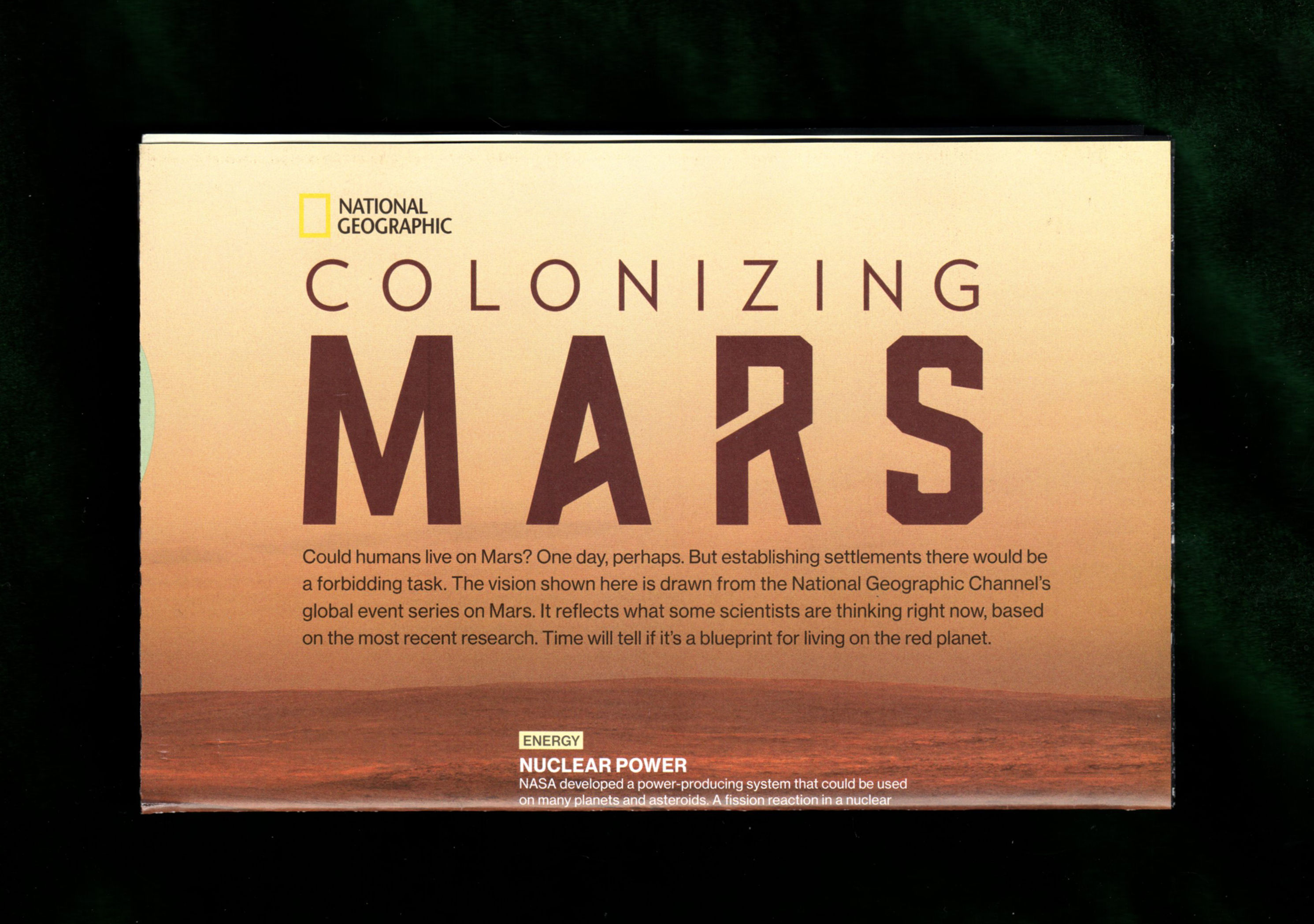 National Geographic Magazine - November, 2016. Mars Issue, with 2 ...