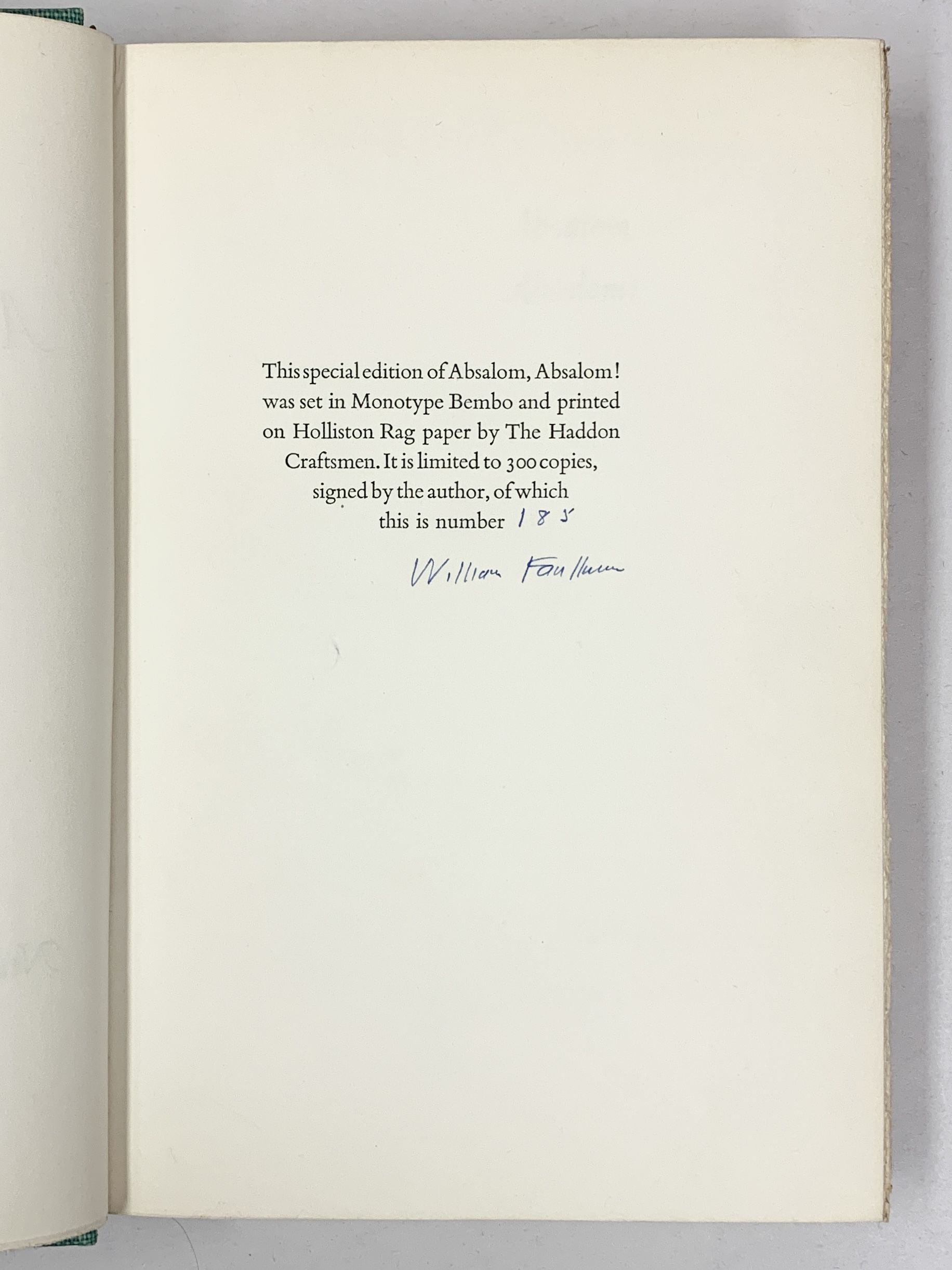 Absalom, Absalom! by Faulkner, William | Hardcover | 1936 | Random ...